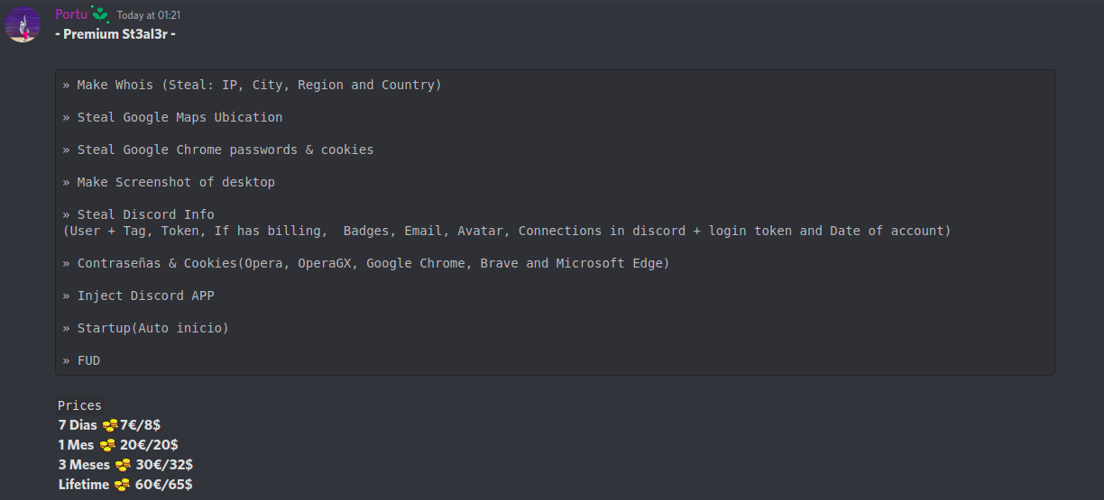 KurayStealer: A Bandit Using Discord Webhooks