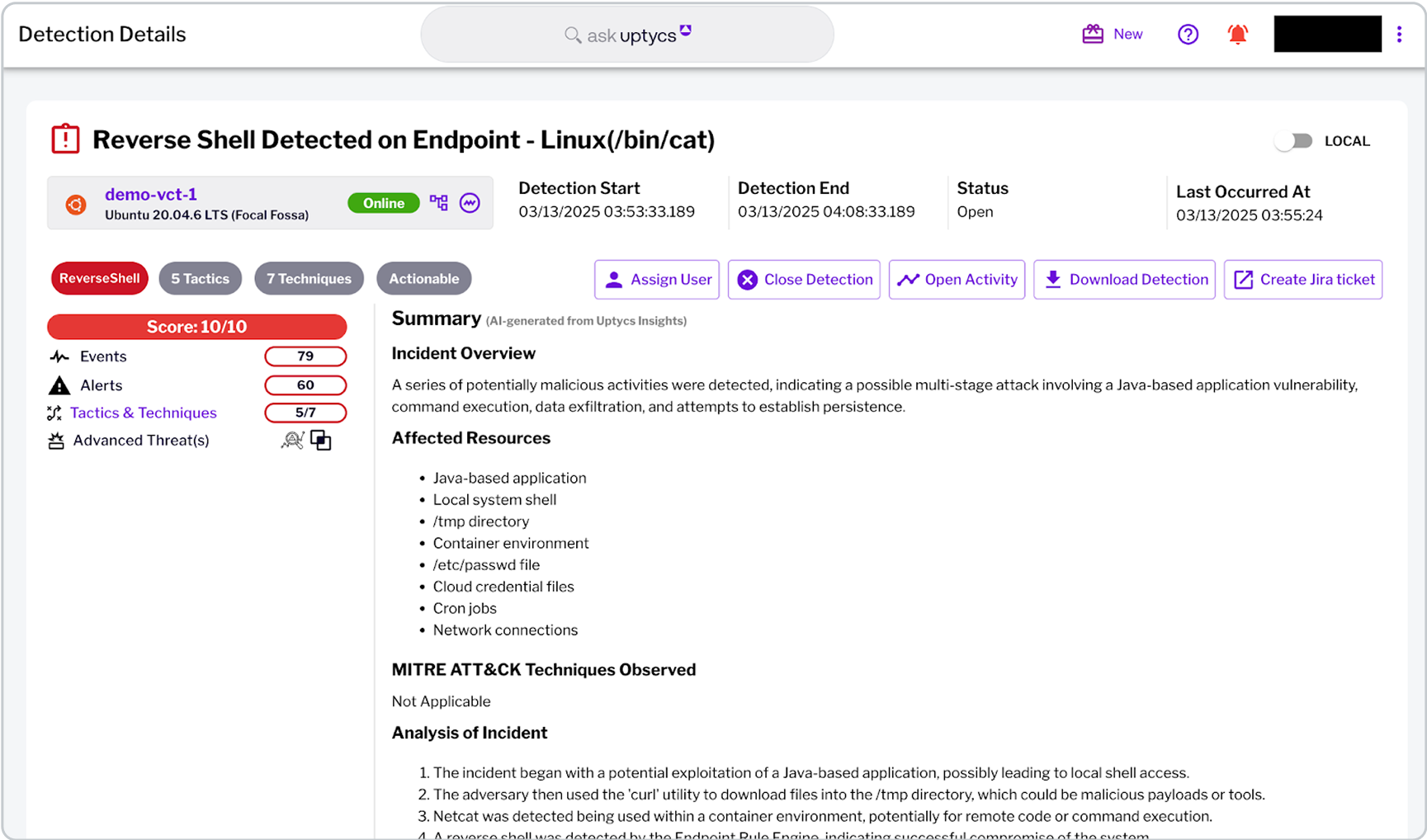 Uptycs Incident Response Capability | Fast Threat Detection
