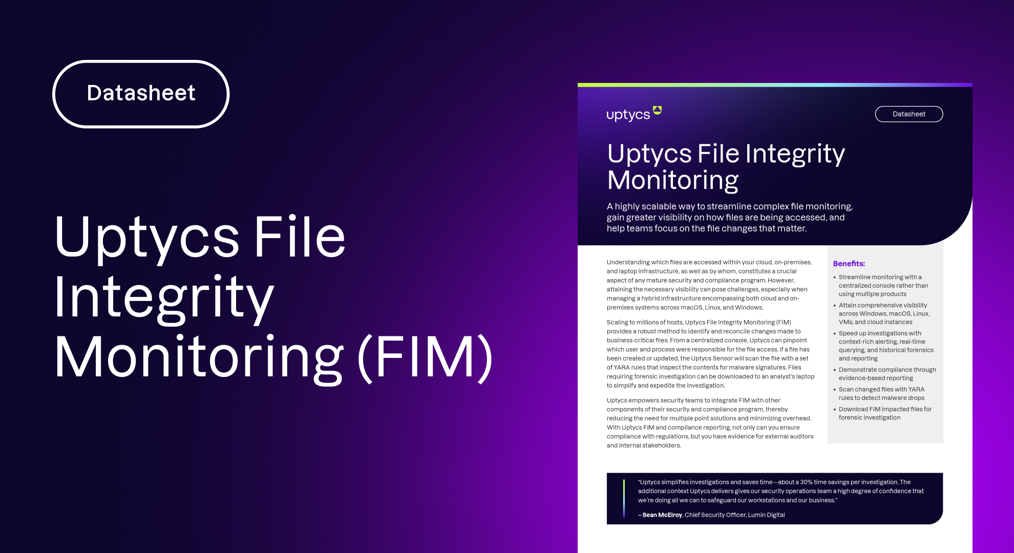 Uptycs Datasheet | File Integrity Monitoring (FIM)