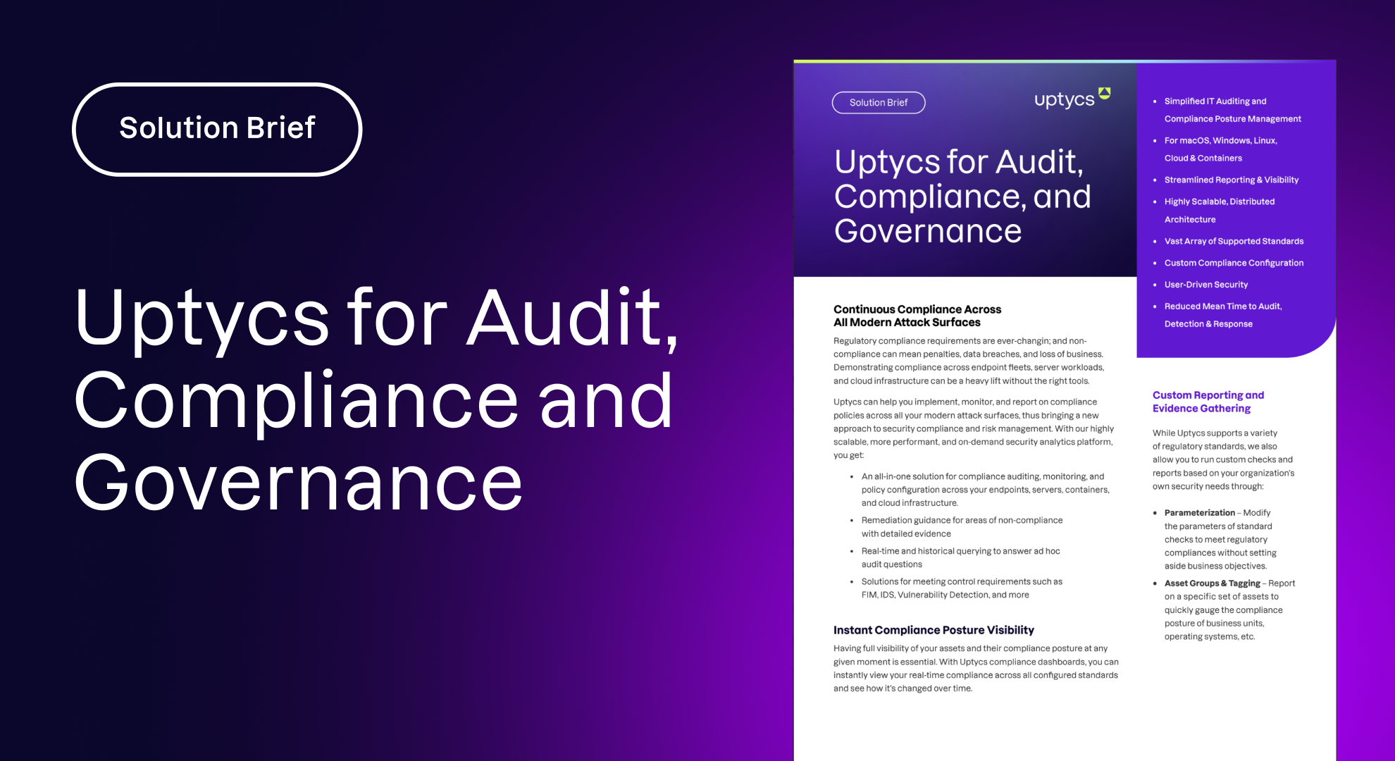 Solution Brief | Uptycs for Audit & Compliance